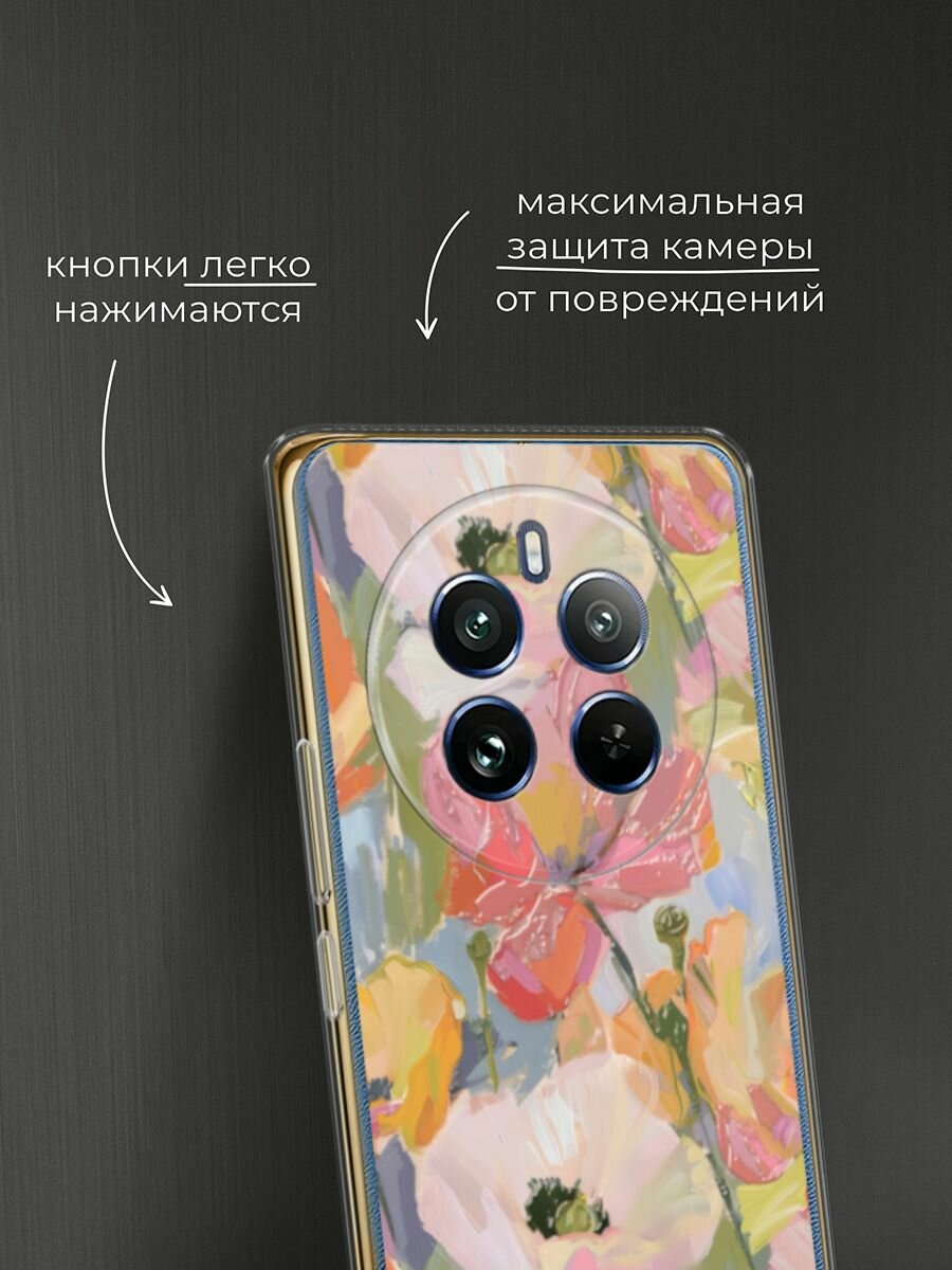 Чехол на Realme 12 Pro / Реалми 12 Про с принтом "Акварельные анемоны" — фото 1