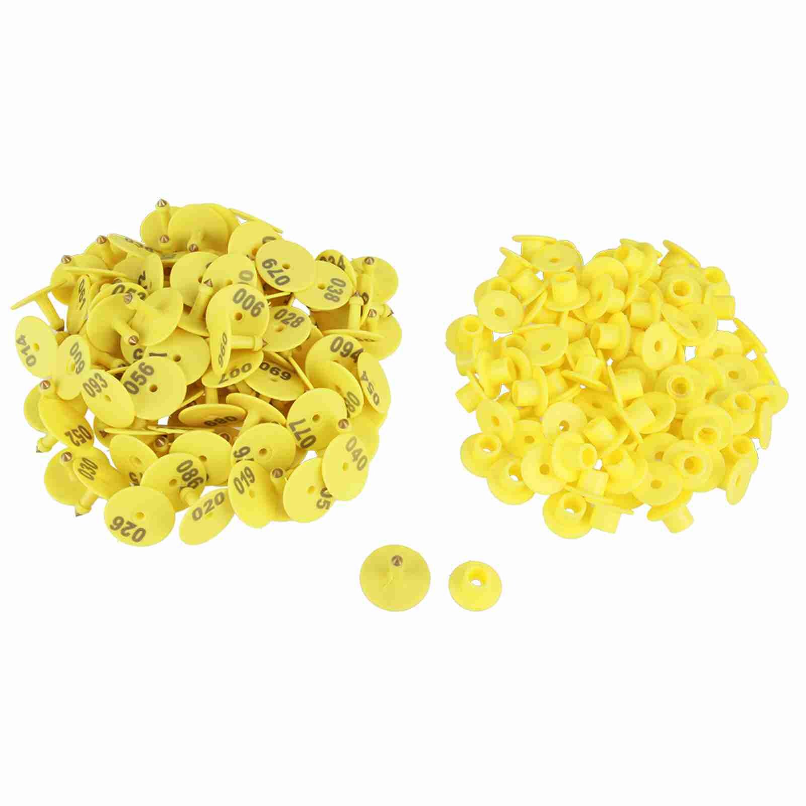 100 шт./комплект Бирки с номерами на ушах для овец, коз, свиней, крупного рогатого скота, коров и других сельскохозяйственных животных.