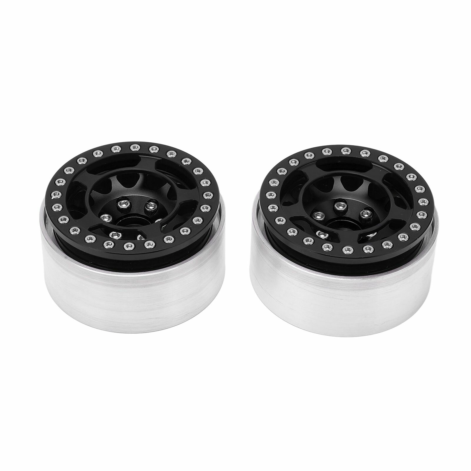 2 шт. RC ступица колеса из алюминиевого сплава, высокая износостойкость, обработка с ЧПУ, 1,9 дюйма, ступица колеса автомобиля с дистанционным управлением, черный