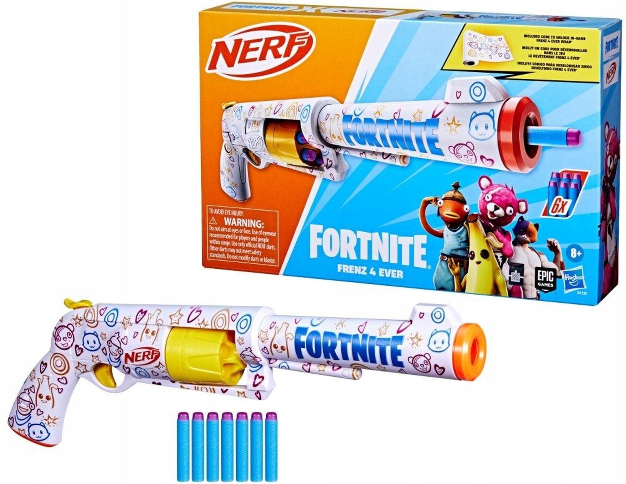 Игрушечное оружие Hasbro Nerf - FORTNITE Frenz 4 Ever Blaster + Darts - Нерф G1132