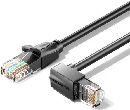 Vention Патч-корд UTP 6 кат. Vention IBVBI с разъемами RJ-45, 1 разъем угол 90 вверх, черный (3.0м)