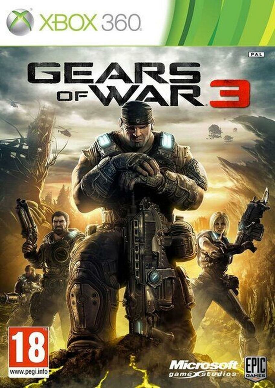 Диск с игрой Gears of War 3 для X-Box 360 прошивка LT 3.0 (русские субтитры)