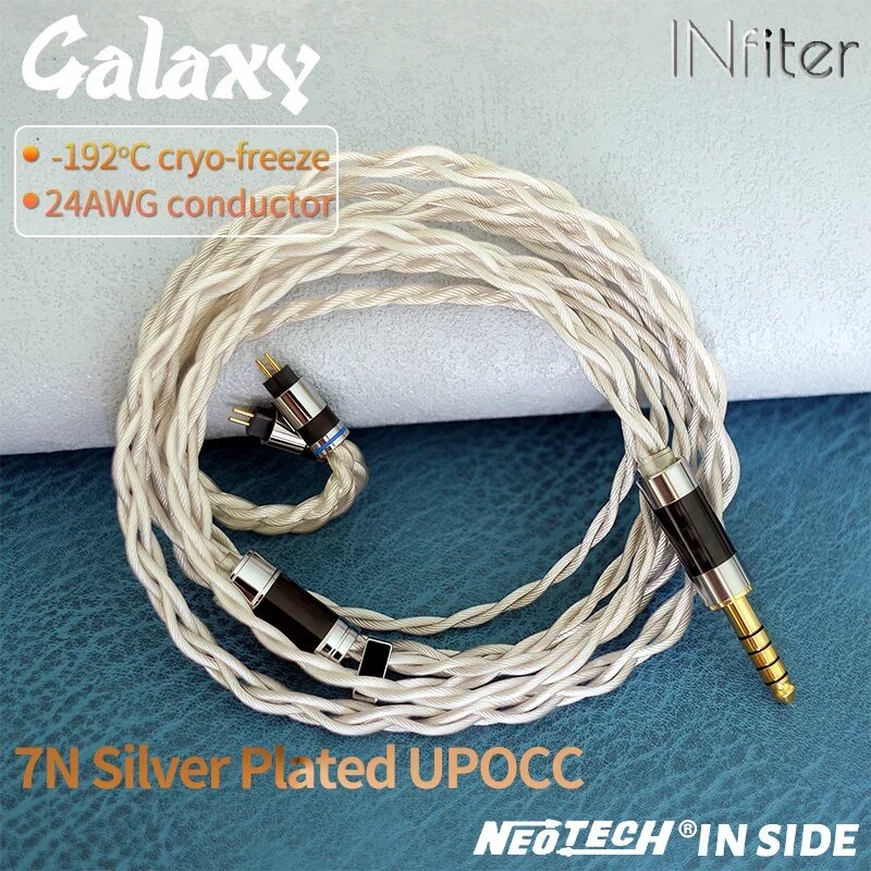 Провод для наушников INFITER Galaxy, 4.4mmPlug, 0.78mm2Pin, серебряный