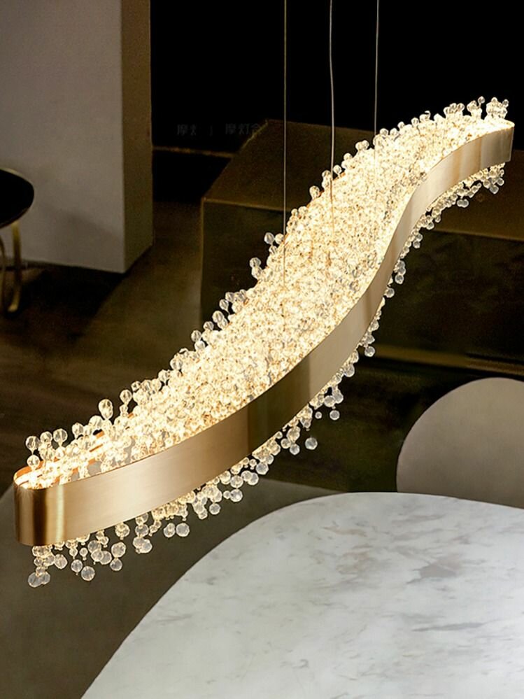 Люстра потолочная золото, 100 Вт, L120cm, Нейтральный свет