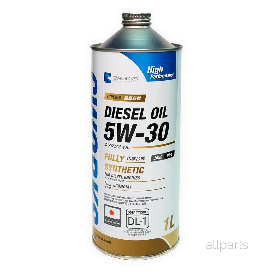 CWORKS A12SR1001 Масло моторное 5W-30 DL-1, 1л