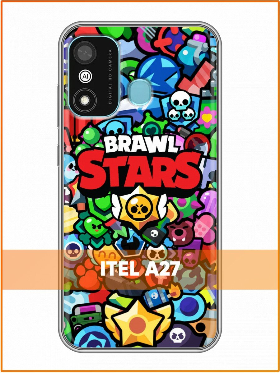 Чехол для Itel A27 с принтом для мальчиков Brawl Stars (Ител А27)