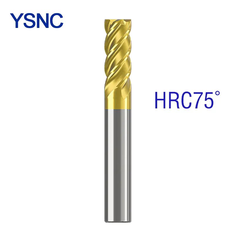 HRC70 75-градусный фрезер из вольфрамовой стали для токарного станка по металлу 4F Твердосплавная концевая фреза Фрезы с ЧПУ Инструменты с ЧПУ HRC75, D4x4Dx12x50L