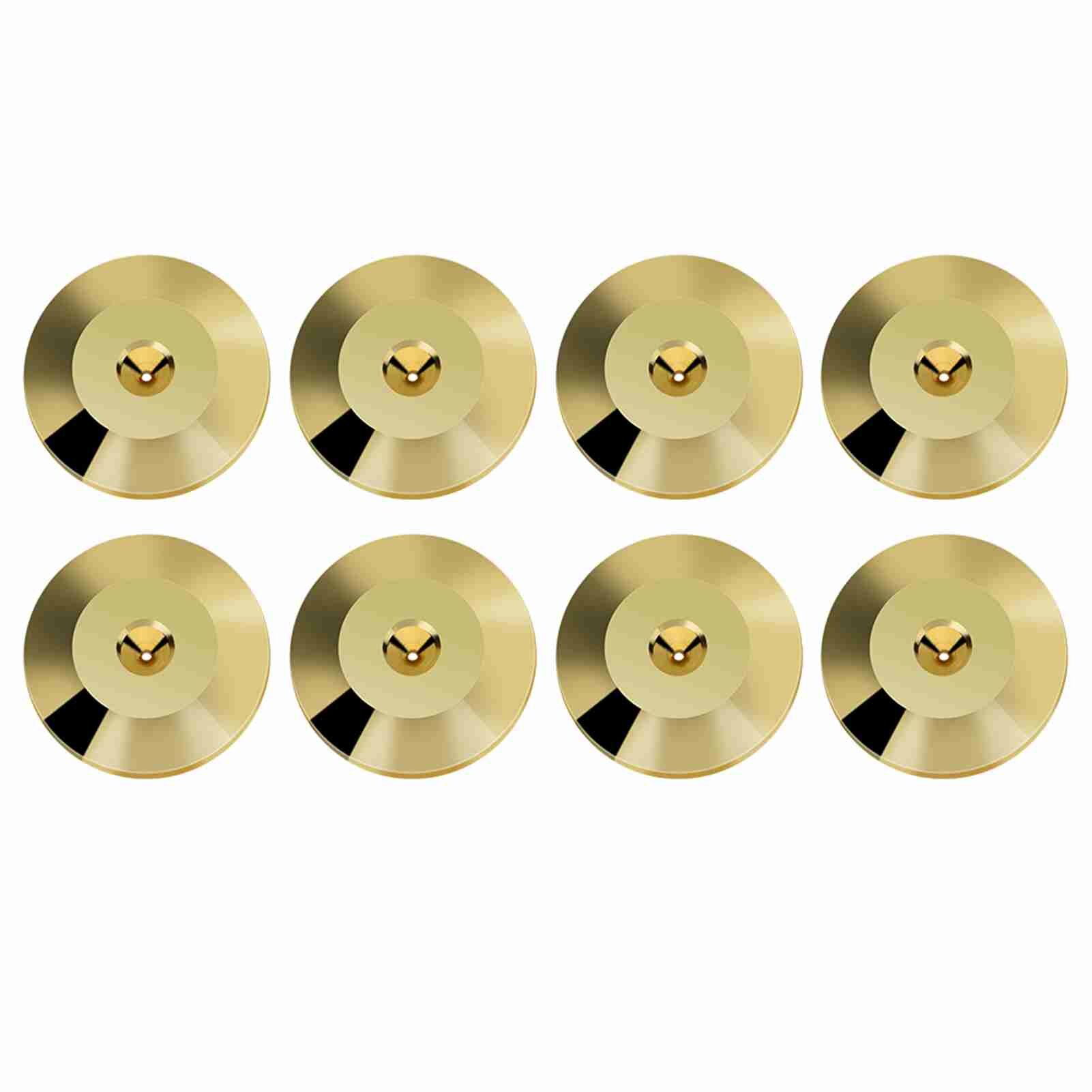 8 Pcs 25 x 4mm Universal Copper Speaker Shock Base Pad Isolation Feet Mat Floor Disc Gold