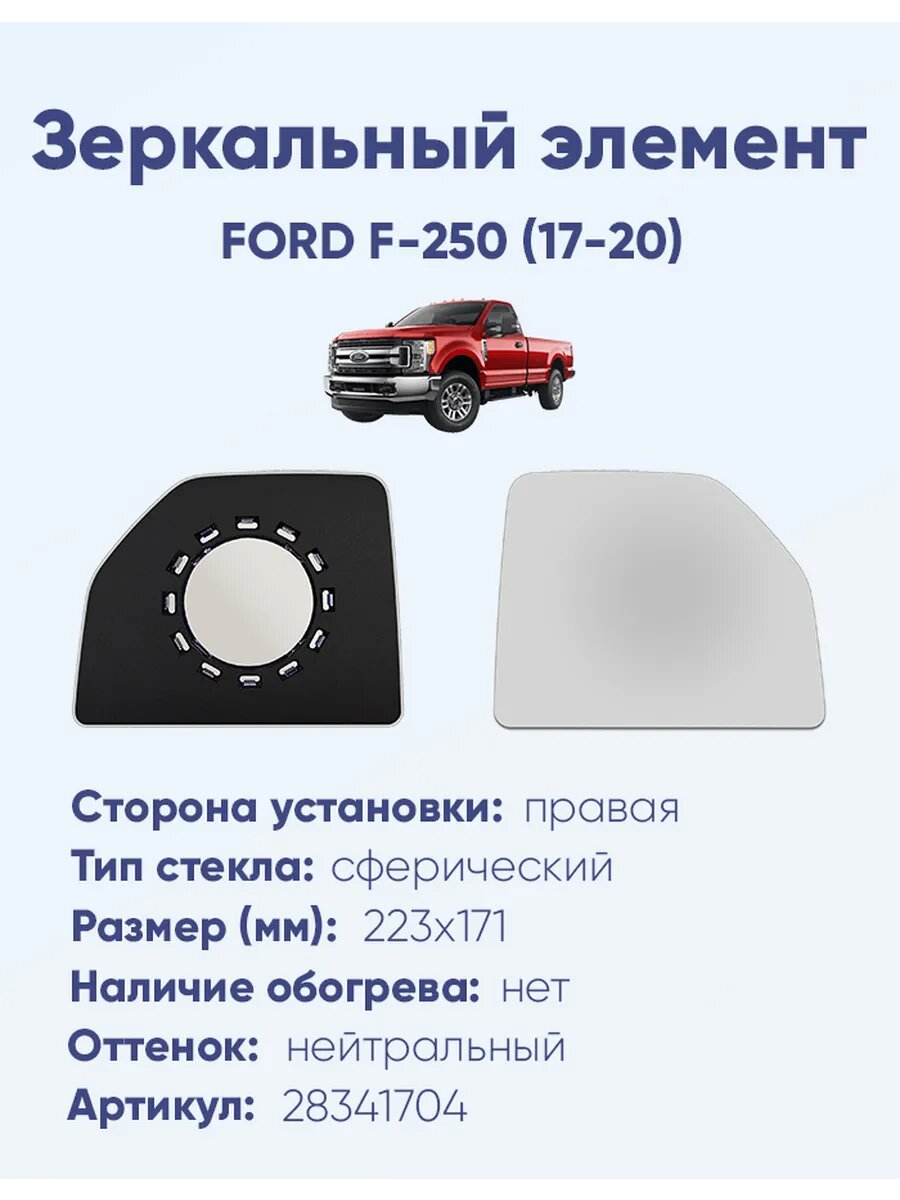 Зеркальный элемент правый FORD F-250 (17-20)A28341704