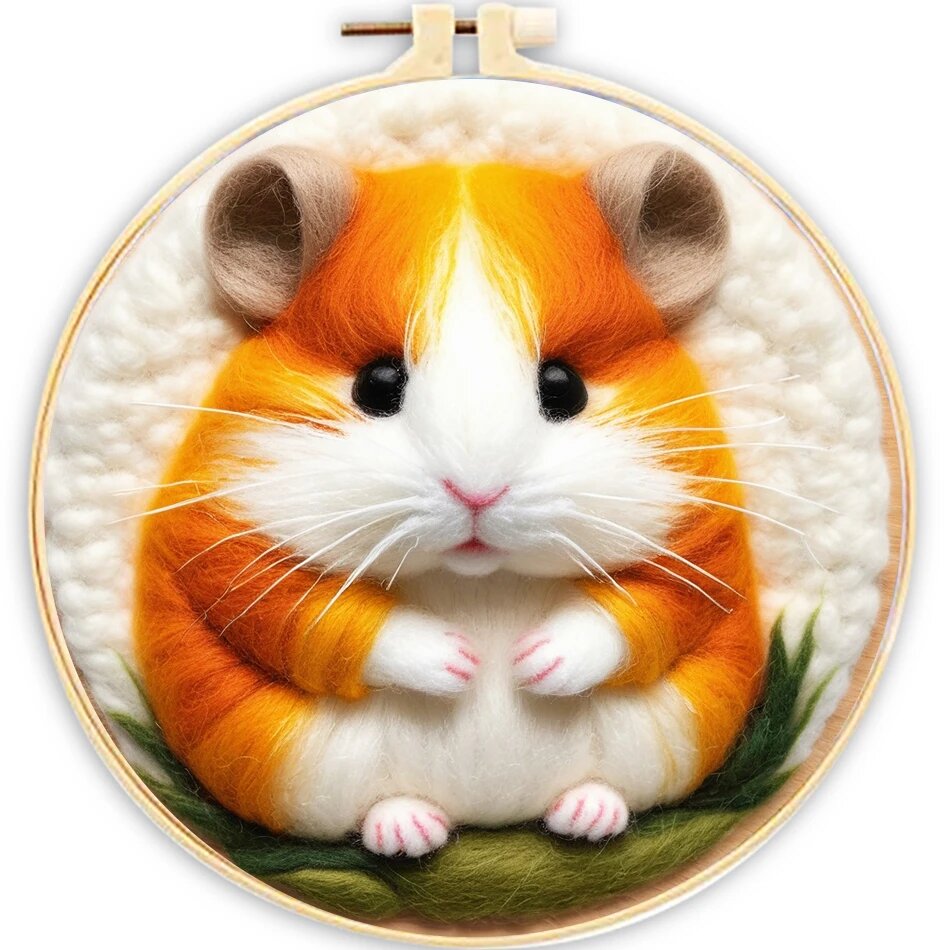 Комплект для шерстяного валяния CHENISTORY "Хомяк", 20x20 см MZH-347-2020-XP