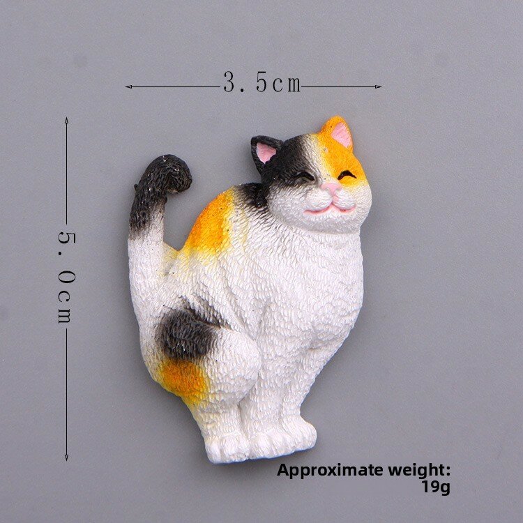 Магнитная игрушка кот resin мини забавные аксессуары поза день рождения холодильник путешествие украшение и для туалет сувенир три