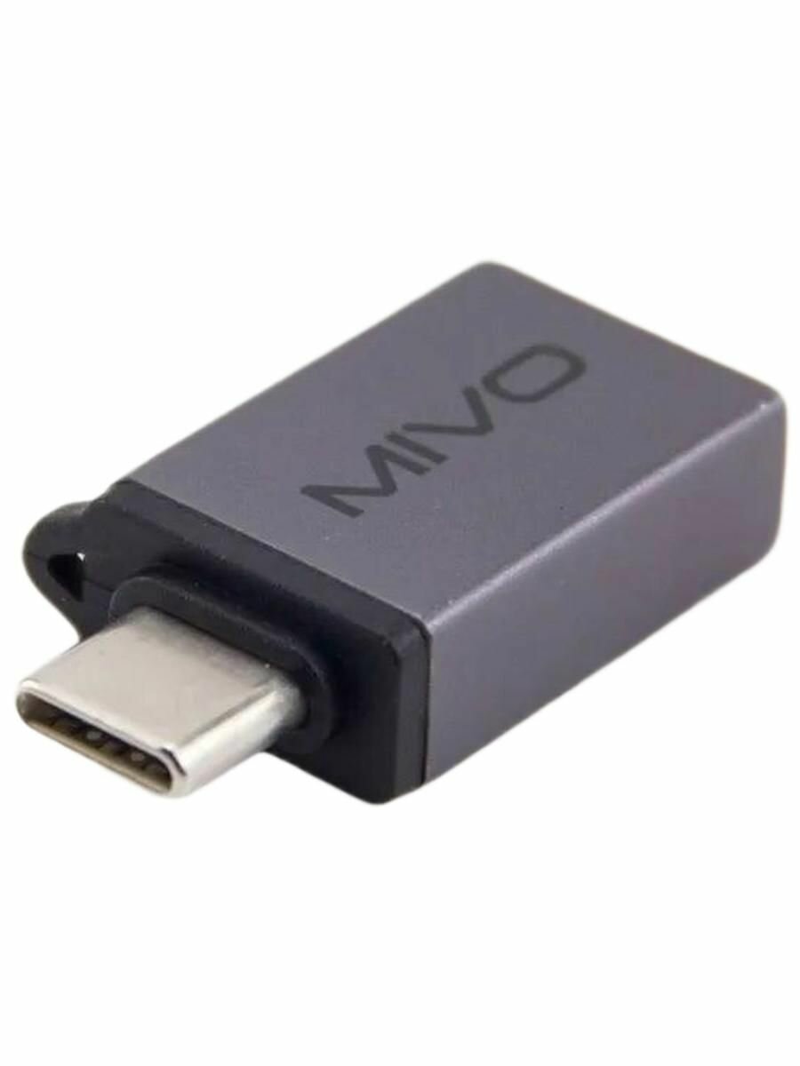 Переходник - адаптер Type-C на USB 3.2 Mivo T4, серебристый корпус
