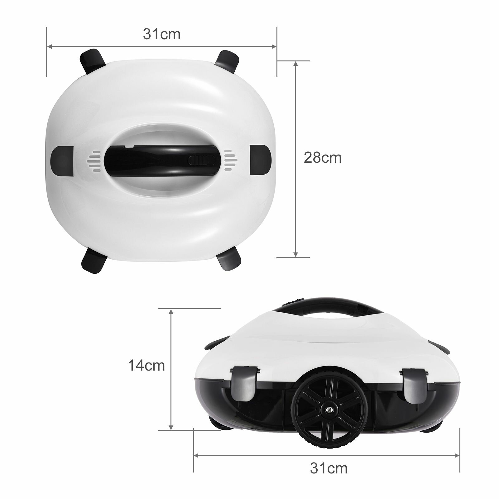 Беспроводной робот-пылесос для бассейна с мощным всасыванием и тихой работой, автономная работа до 150 минут, для бассейнов площадью до 80 м