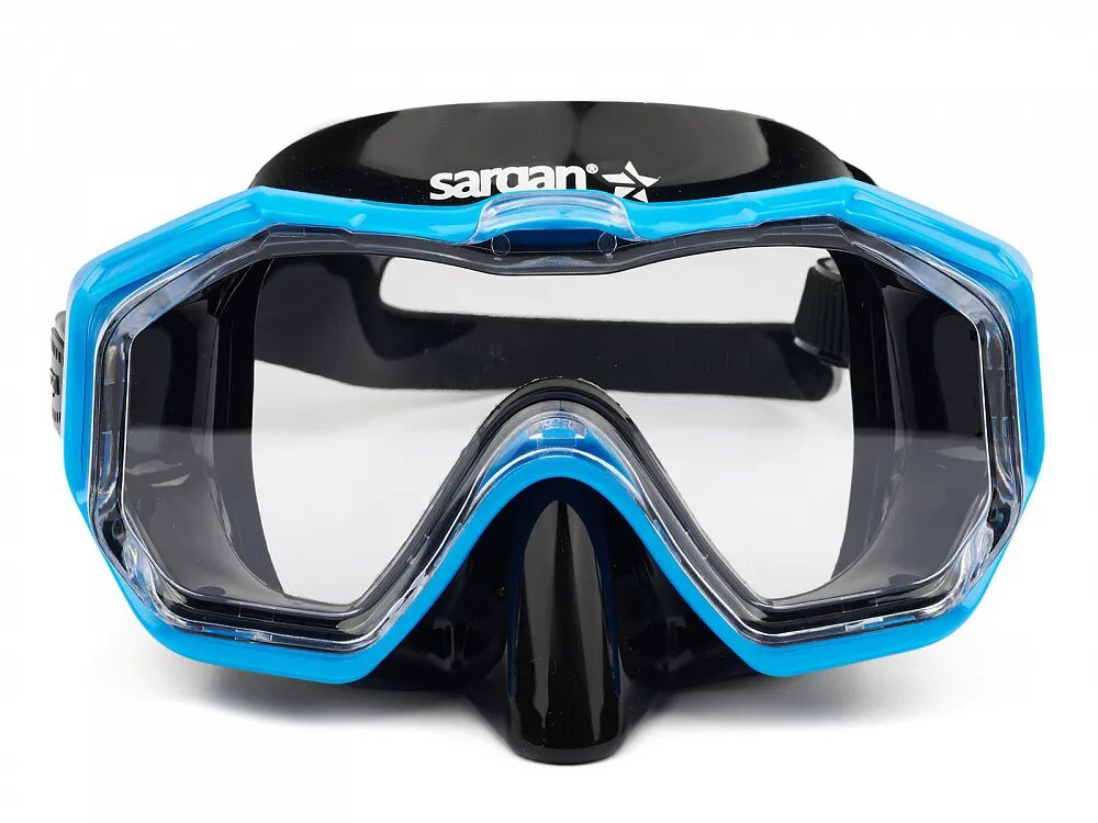 Маска для плавания сарган "панорама" черный силикон