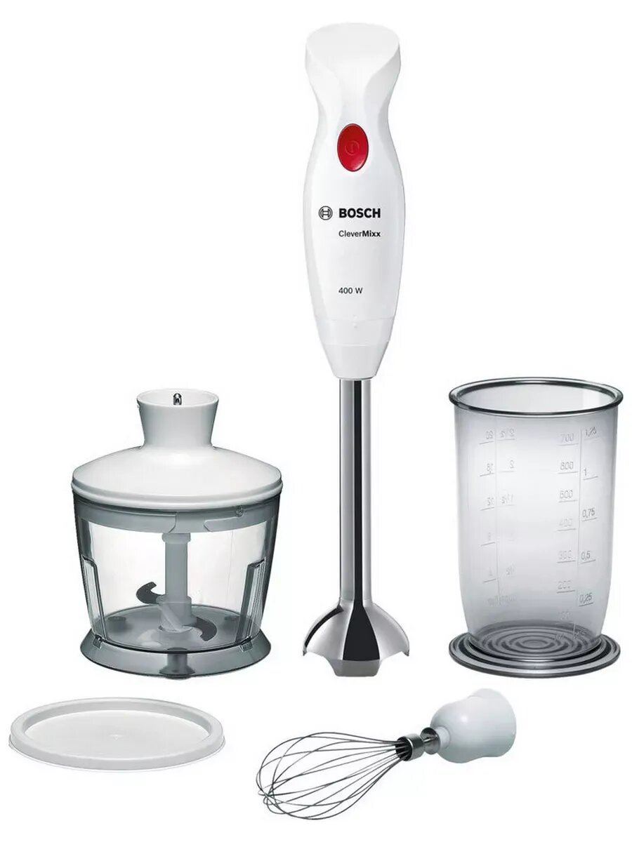 Блендер Bosch MSM24500, мощность 400Вт, измельчитель, мерный стакан 0.7л