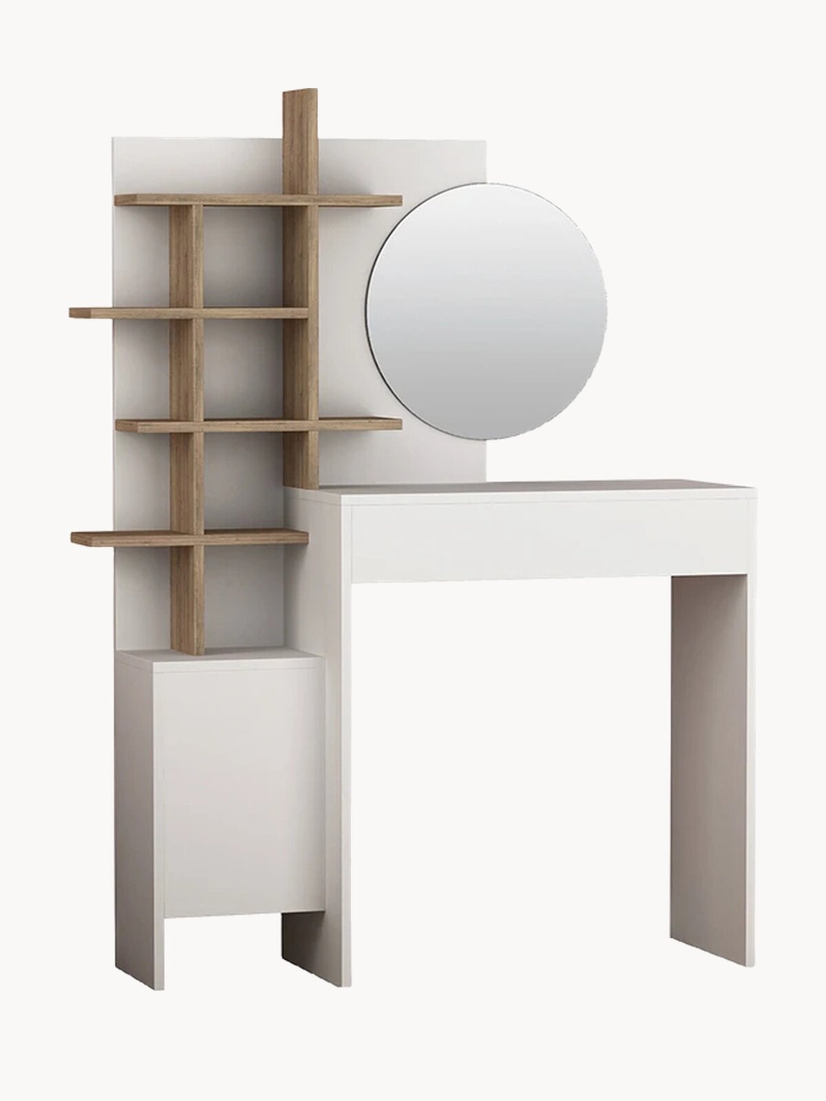 Туалетный столик с зеркалом, трюмо, Голден Тип 1, Белый/Дуб крафт золотой