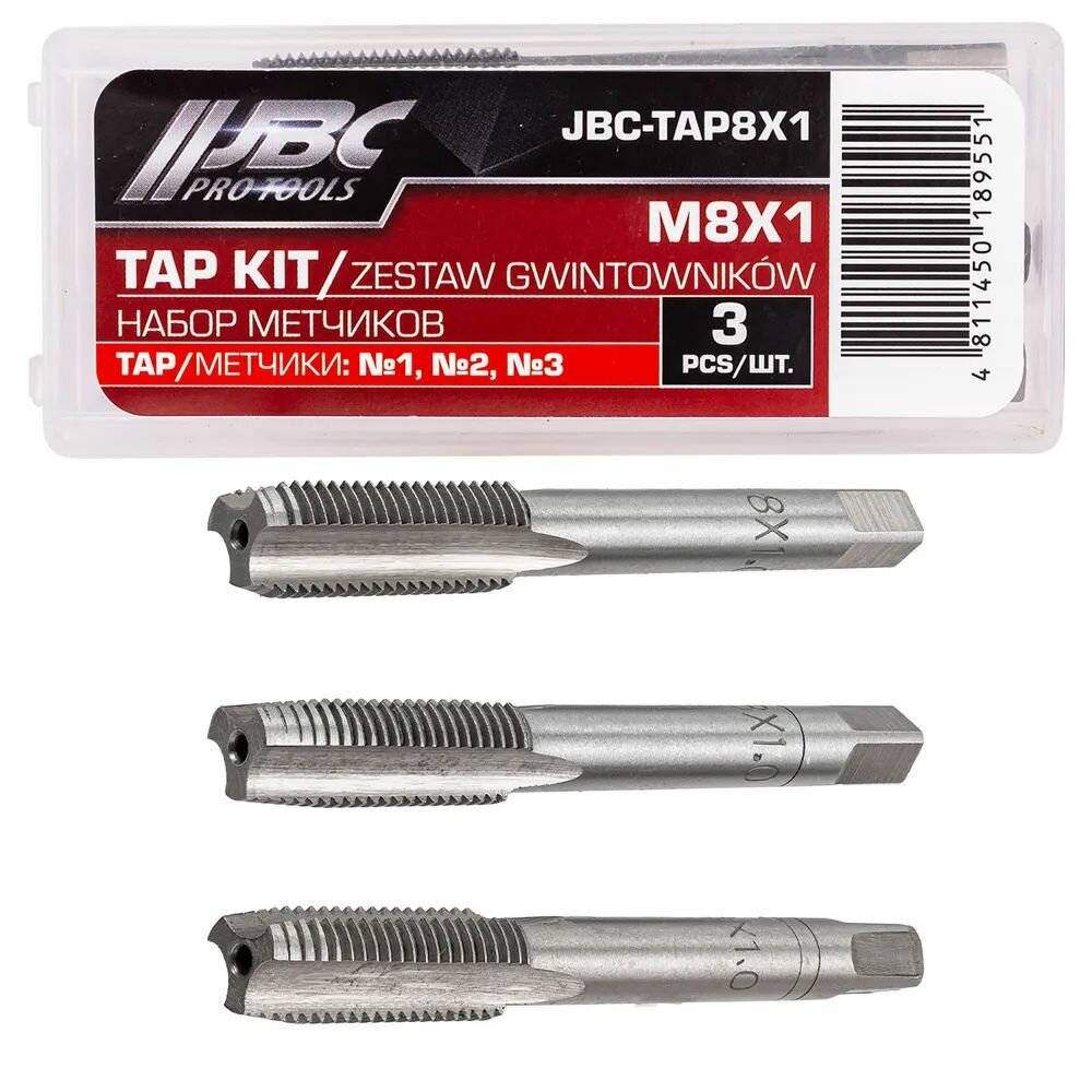 Метчик M8x1 (3шт) JBC