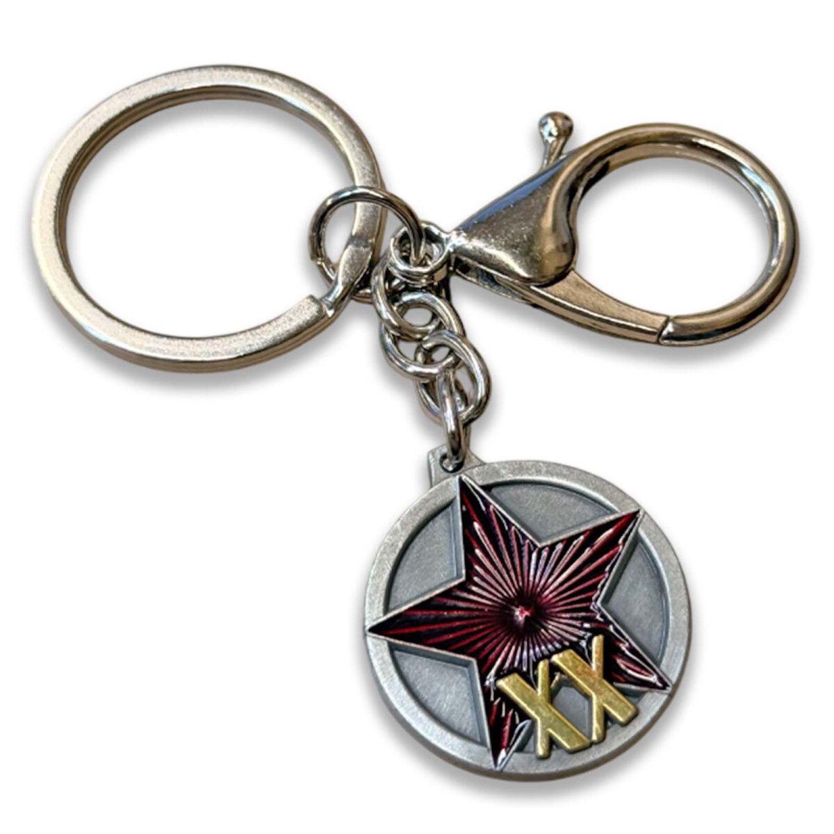 Брелок-медаль для ключей "20 лет РККА", крепление кольцо и карабин, диаметр 25мм