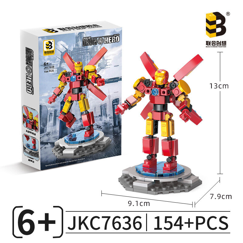 Конструктор лего стиль Трансформеры & супергерои: Iron Hero, JKC7636, 6+ , кубики для детей