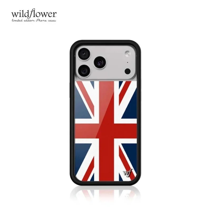 Чехол для телефона Wildflower Union Jack для iPhone 16, 12, 13, 14, 15, 17 Pro Max Plus 17, модный противоударный чехол с флагом Лондона, Великобритании