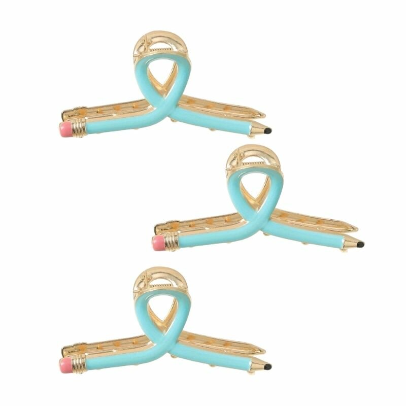 Имитирующий металлический захват для карандашей 3 шт-желтый, розовый, синий