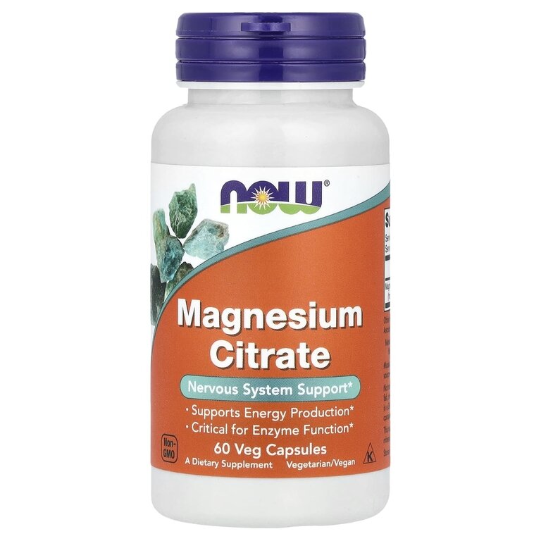 Now Foods, Цитрат магния, 60 растительных капсул, Magnesium Citrate 60 Veg Capsules
