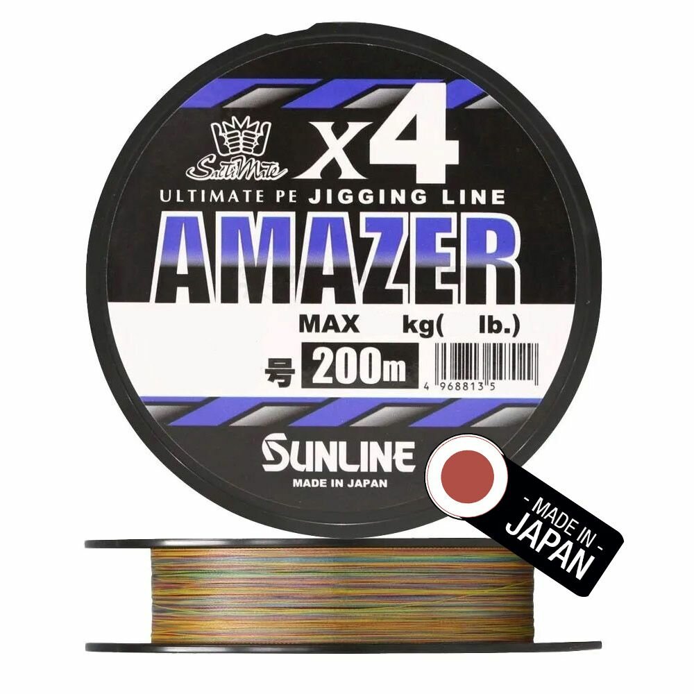 Плетёный шнур Sunline SM Amazer X4 200m #1.7 35lb 0.223mm 15.9kg multicolor