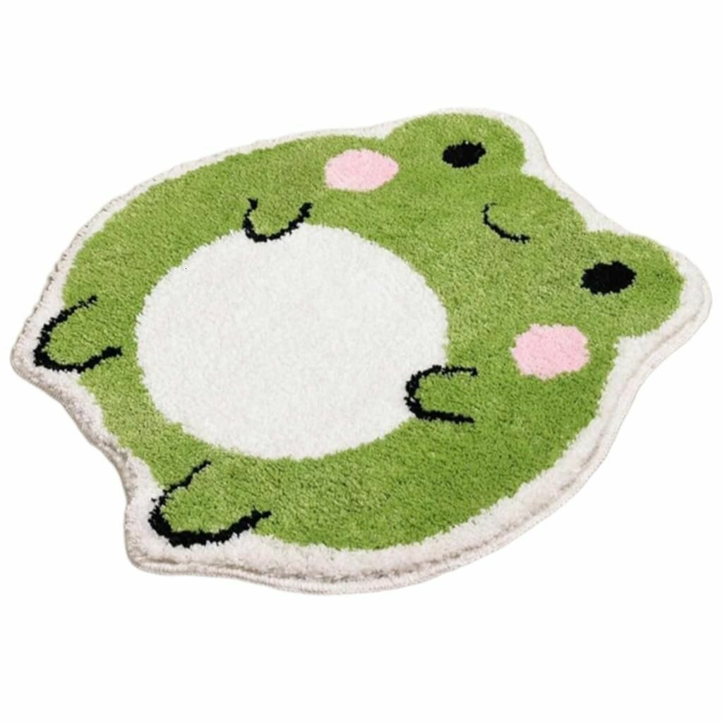 Впитывающий коврик для ванной комнаты Little frog toilet-зеленый-60x66 см