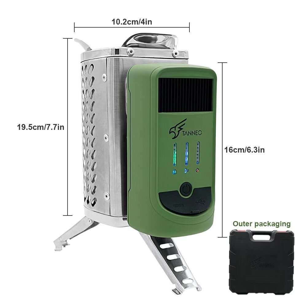 Складная аккумуляторная дровяная печь для наблюдения за птицами из нержавеющей стали для пикника на открытом воздухе.