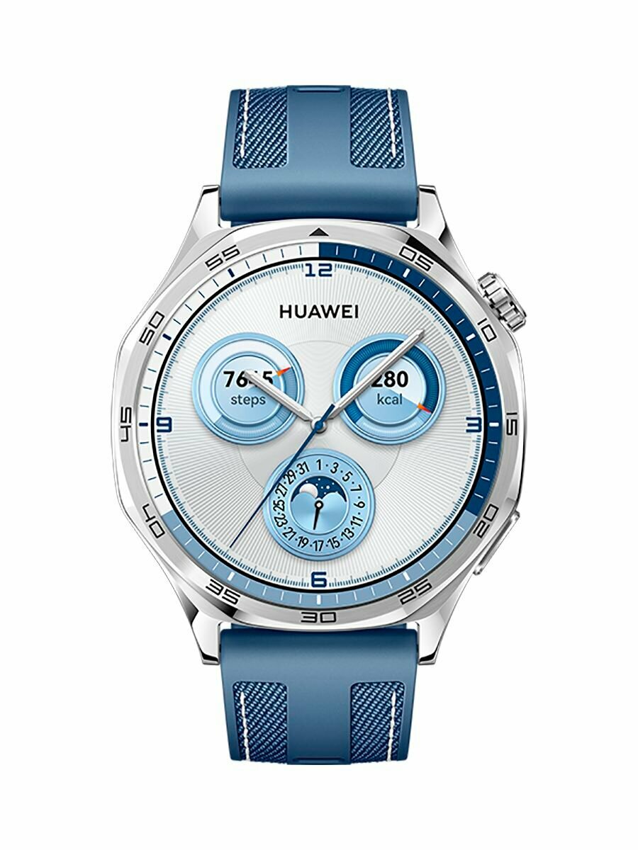 Смарт-часы HUAWEI GT 5 46mm Blue Woven Strap (Vili-B19W) синий/серебристый