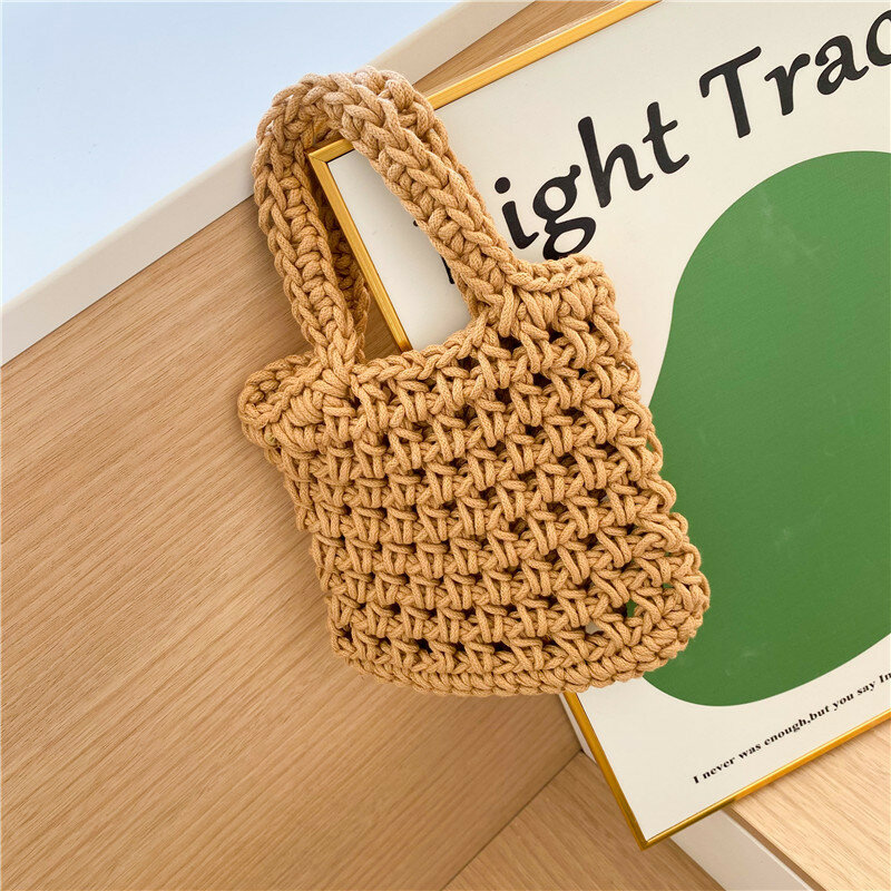 Charming little girls сумка-тоут из пряжи с вязаным крючком мягкая плюшевая для повседневных прогулок, цвет хаки