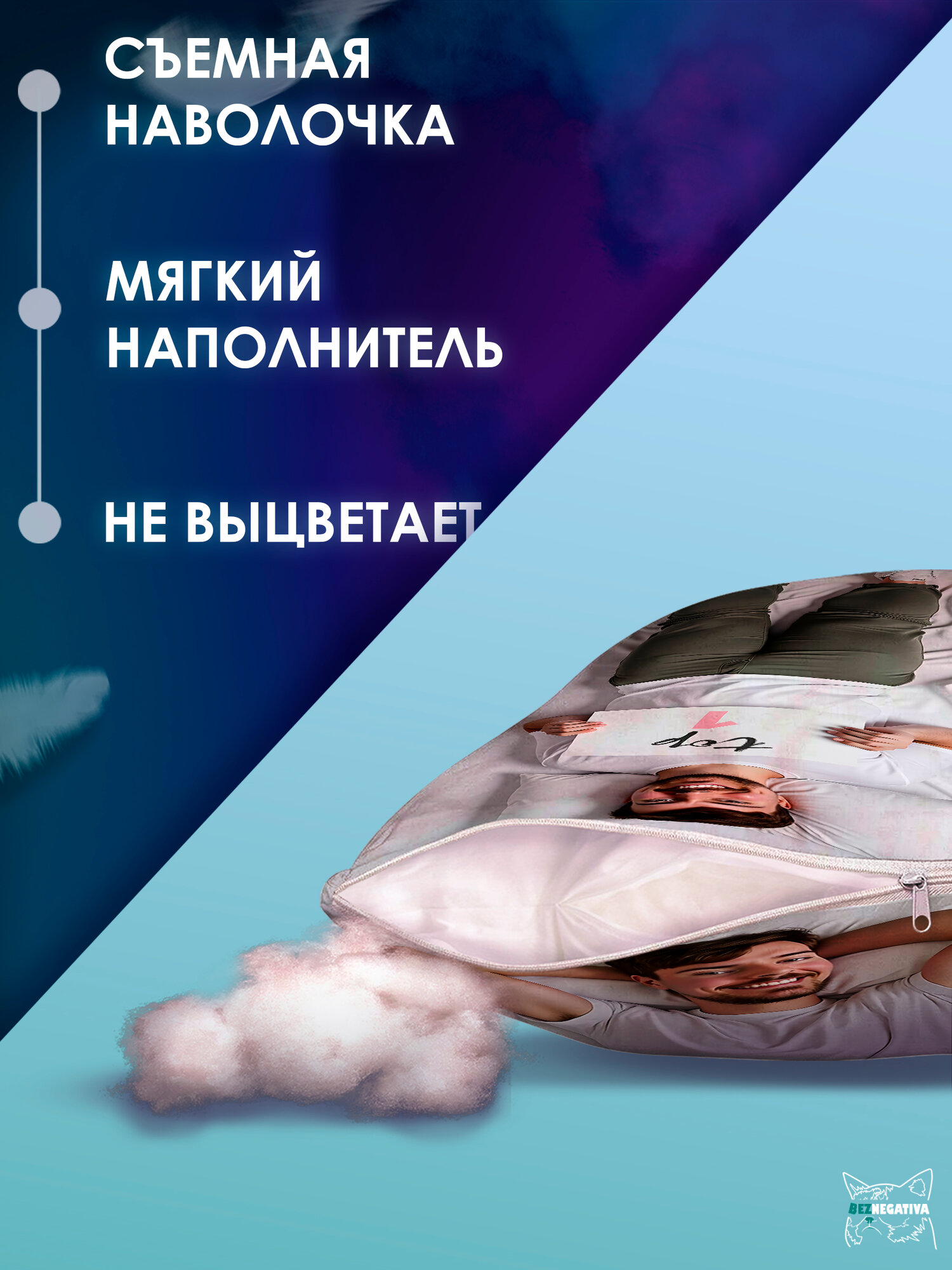 Подушка дакимакура ORPHANBERG " Бист ", габардин, размер 50 х 150 см — фото 1