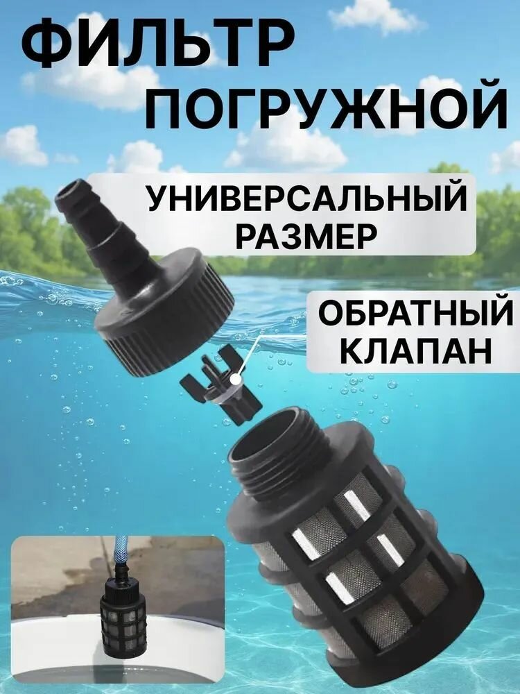 Фильтр со встроенным обратным клапаном для воды. Фильтр сетчатый на шланг