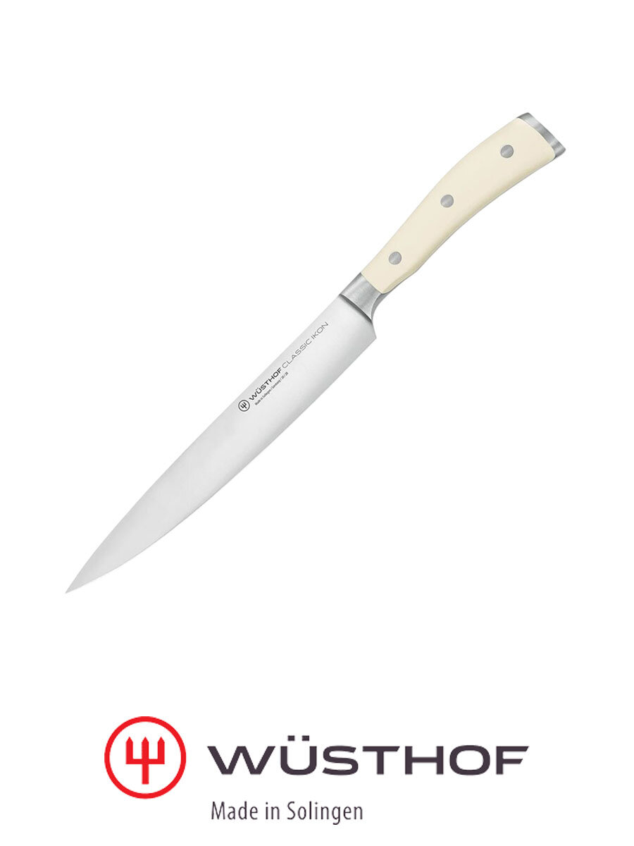 Нож кухонный для резки мяса Wuesthof Ikon Cream White 20 см, белый