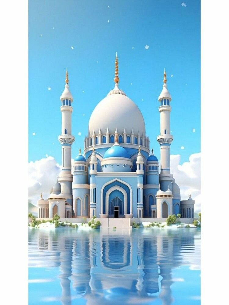 Алмазная картина "Мечеть Хур Шариф" / Алмазная вышивка / Круглые стразы 40х50 см