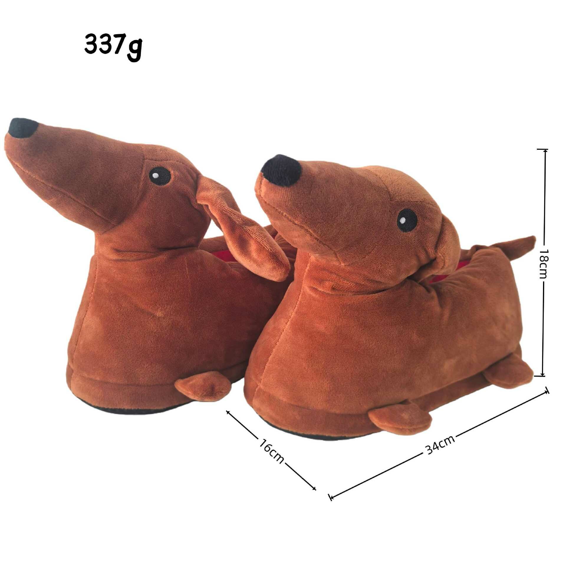 Новые плюшевые тапочки для такс – зимние мягкие тапочки для такс, идеально подходящие для дома и спальни.