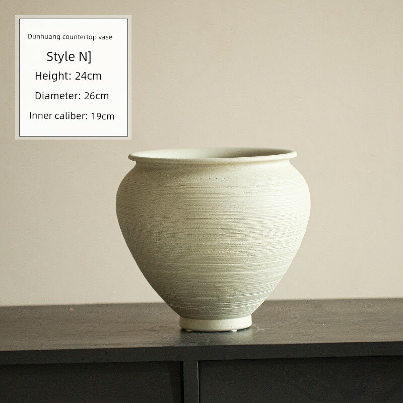 Напольная керамическая ваза в японском стиле, большая ваза для гостиной, простое украшение, стиль ваби-саби, белая