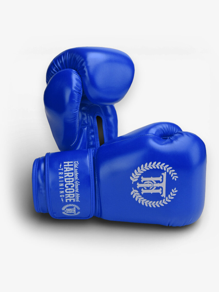 Перчатки для бокса Hardcore Training Base Blue PU 16 Oz синие