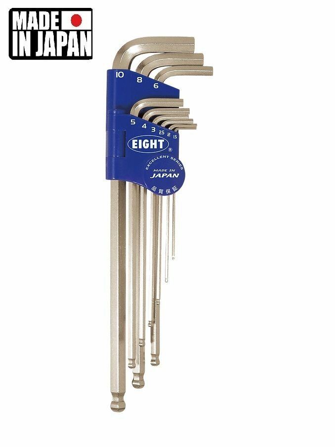 Сделано в Японии набор профессиональных шестигранных ключей с шарообразной головкой EIGHT BHS-9N