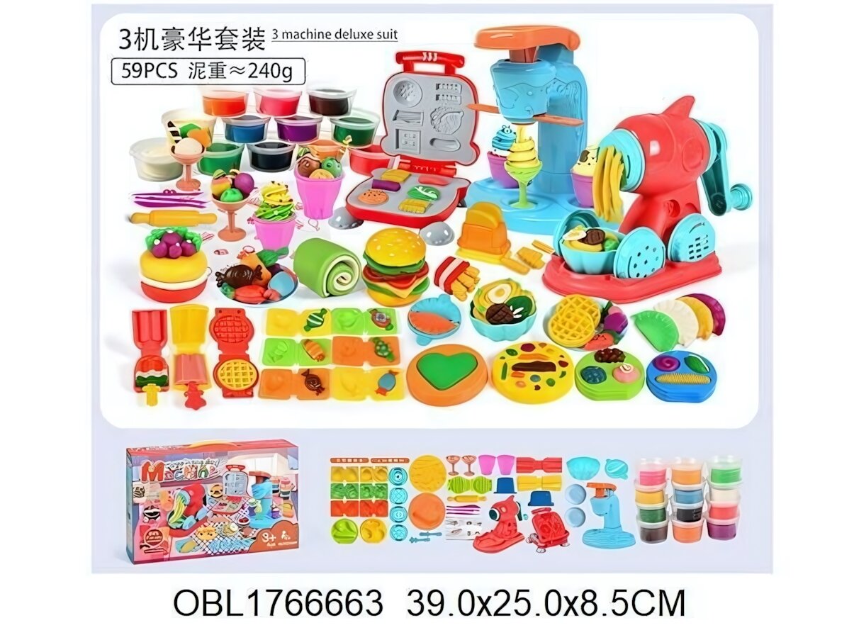 Игровой набор для лепки «Mash Play» 59 предметов, пластилин, инструменты, аксессуары, развитие творческих навыков