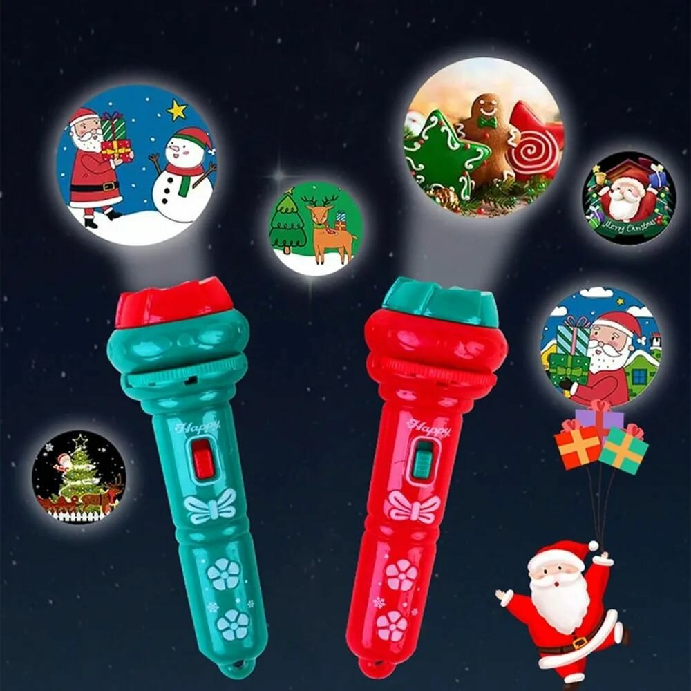 Проектор детский "Волшебные истории", в комплекте 3 слайда / Проектор для детей / Фонарик/ 1шт./Цвет в случайном порядке.