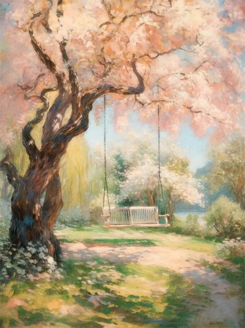 Плакат "Весенний коттедж" 30x40см, SKU-09, без рамки
