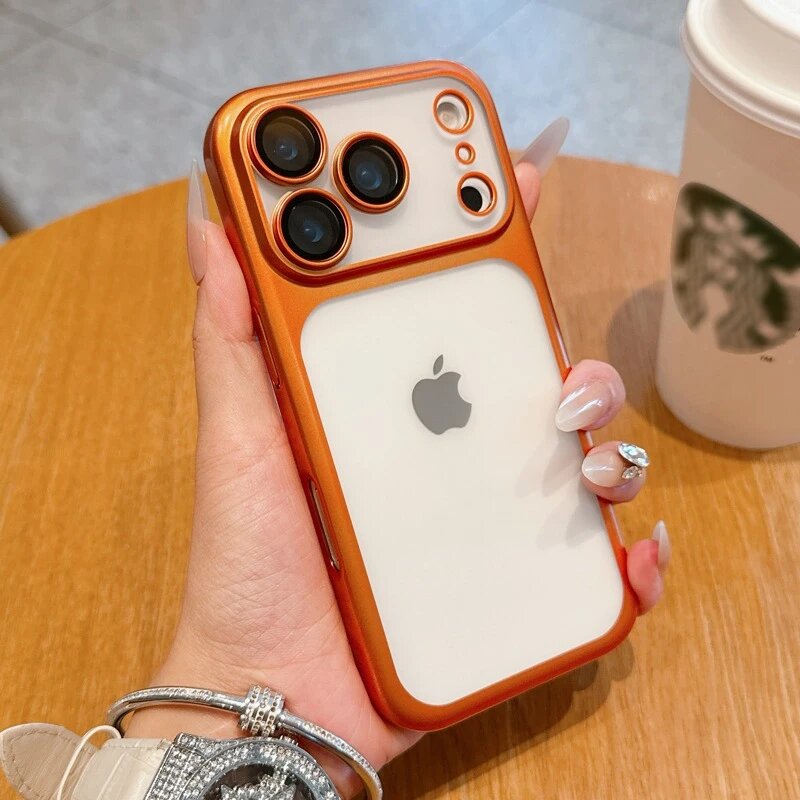 Роскошный мягкий матовый чехол для телефона для iPhone 11, 12, 13, 14, 15, iPhone17 Про, Оранжевый