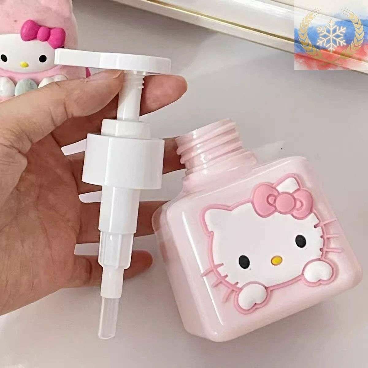 Дозатор для мыла/лосьона Hello Kitty / Хелло Китти, розовый, с помпой, 200 мл
