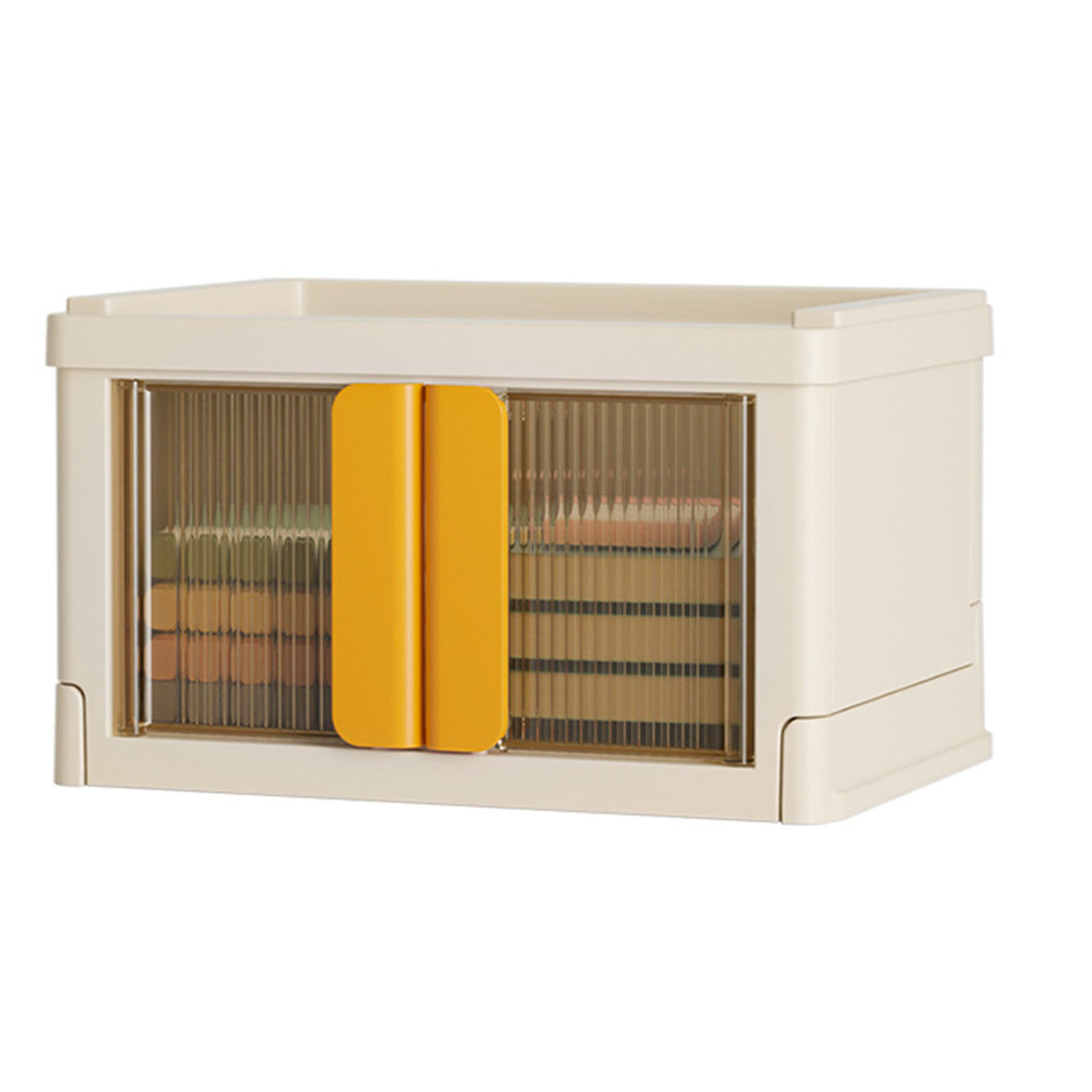 Складной ящик для хранения с двойной дверью, многофункциональные штабелируемые контейнеры для хранения с двойной боковой дверью и крышками для кофе, чайных пакетиков, закусок, канцелярских принадлежностей