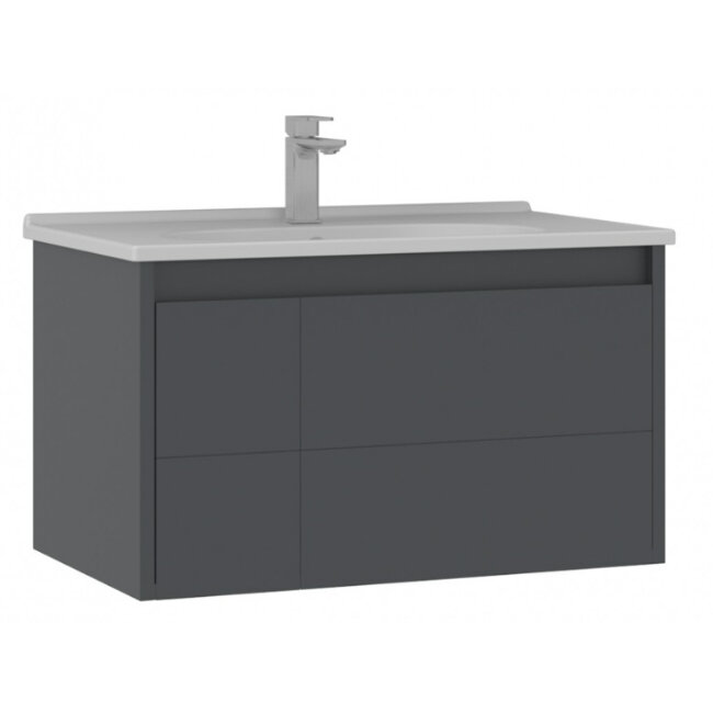 Тумба с раковиной Orka Likya 80 5002491 антрацит матовый
