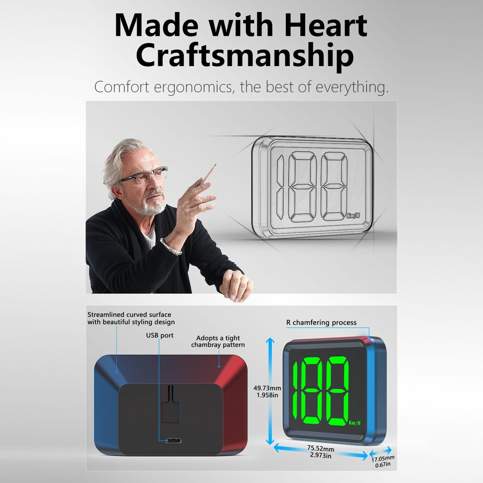 Проекционный дисплей Цифровой спидометр GPS Спидометр км/ч для легковых и грузовых автомобилей Plug and Play Большой экран Дисплей высокой четкости