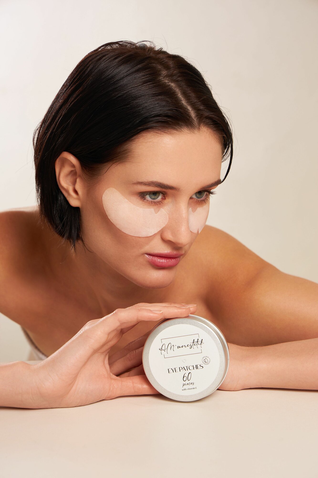 Патчи тканевые для глаз с витамином Е 60 шт. от отеков, увлажнение кожи. AMmorestetik