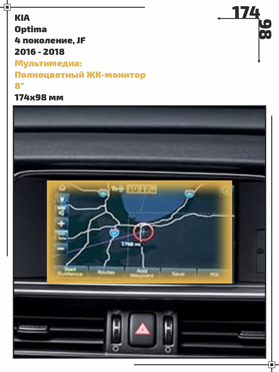 Пленка статическая EXTRASHIELD для KIA Optima - Мультимедиа - глянцевая - GP-KIA-OPT-01
