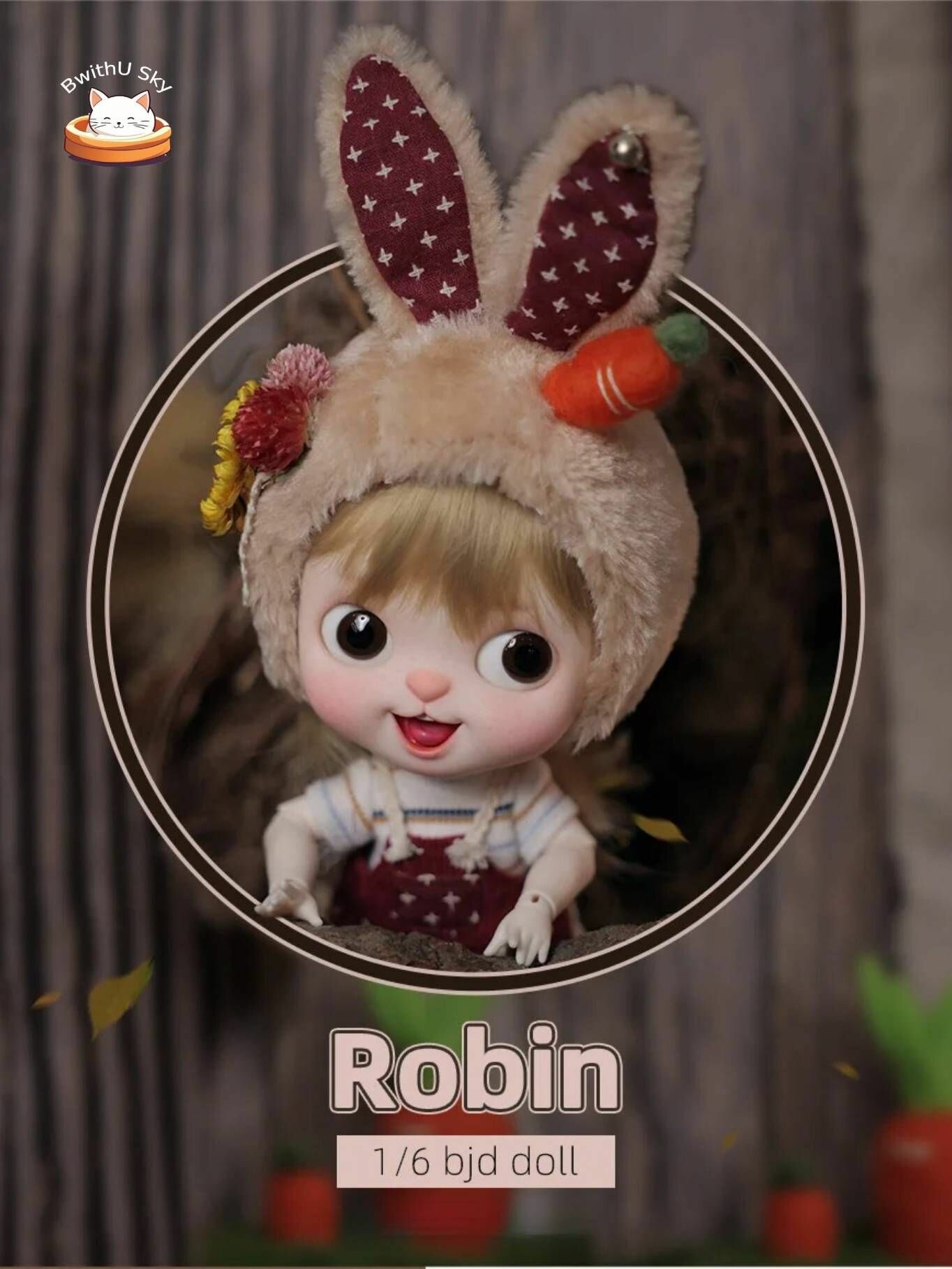 BwithU 1/6 BJD Robim в милом кроличьем наряде! Лёгкая и забавная, для истинных любителей кук